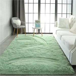 Accents | Fluffy Sage Green Rug For Bedroom Living Room 4x6 Feet ...